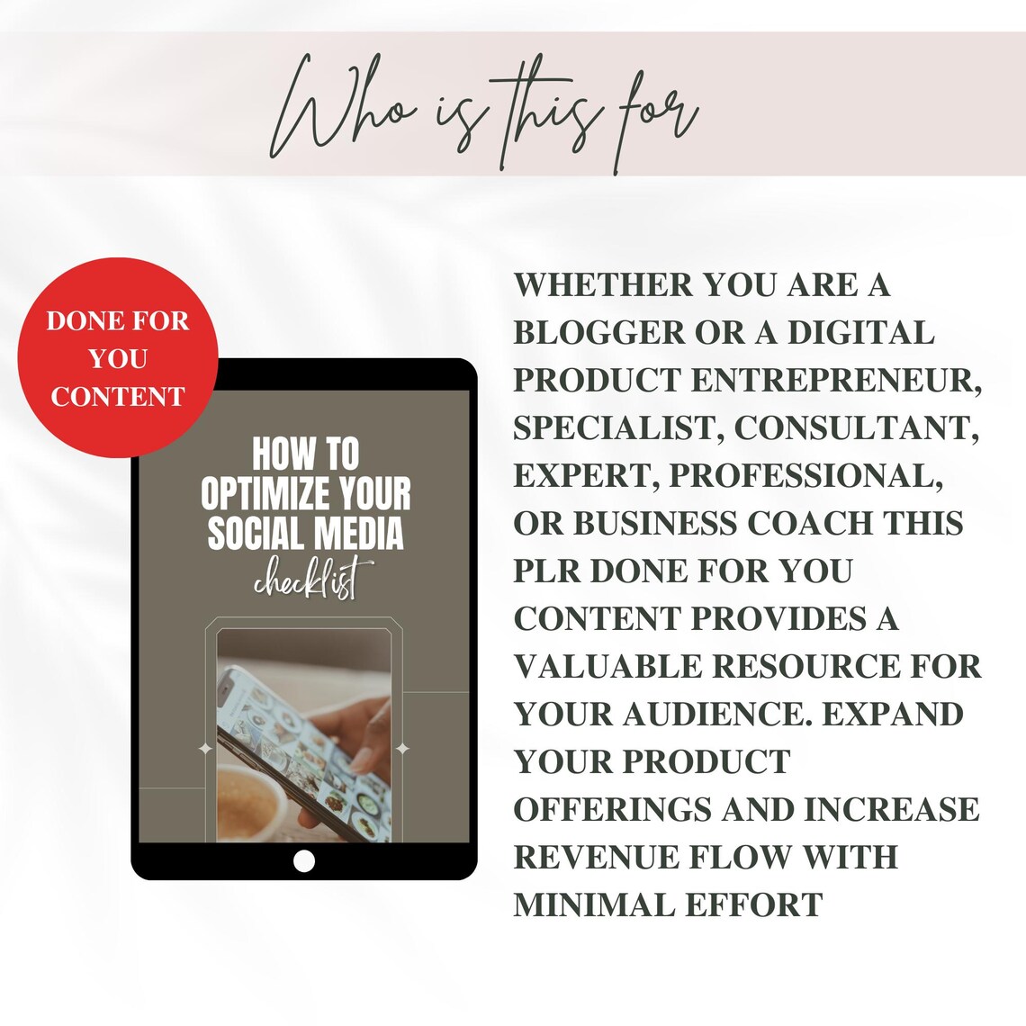 How to Optimize Your Social Media, Done for You Guide, Master Resell ...