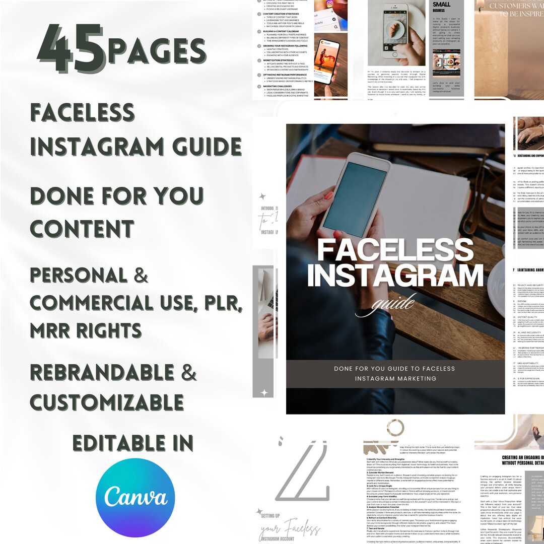 Faceless Instagram Guide, Master Resell Rights, Instagram Marketing ...