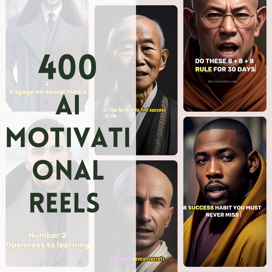 AI Motivational Reel Bundle, for Instagram, Youtube, Tik Tok, AI ...