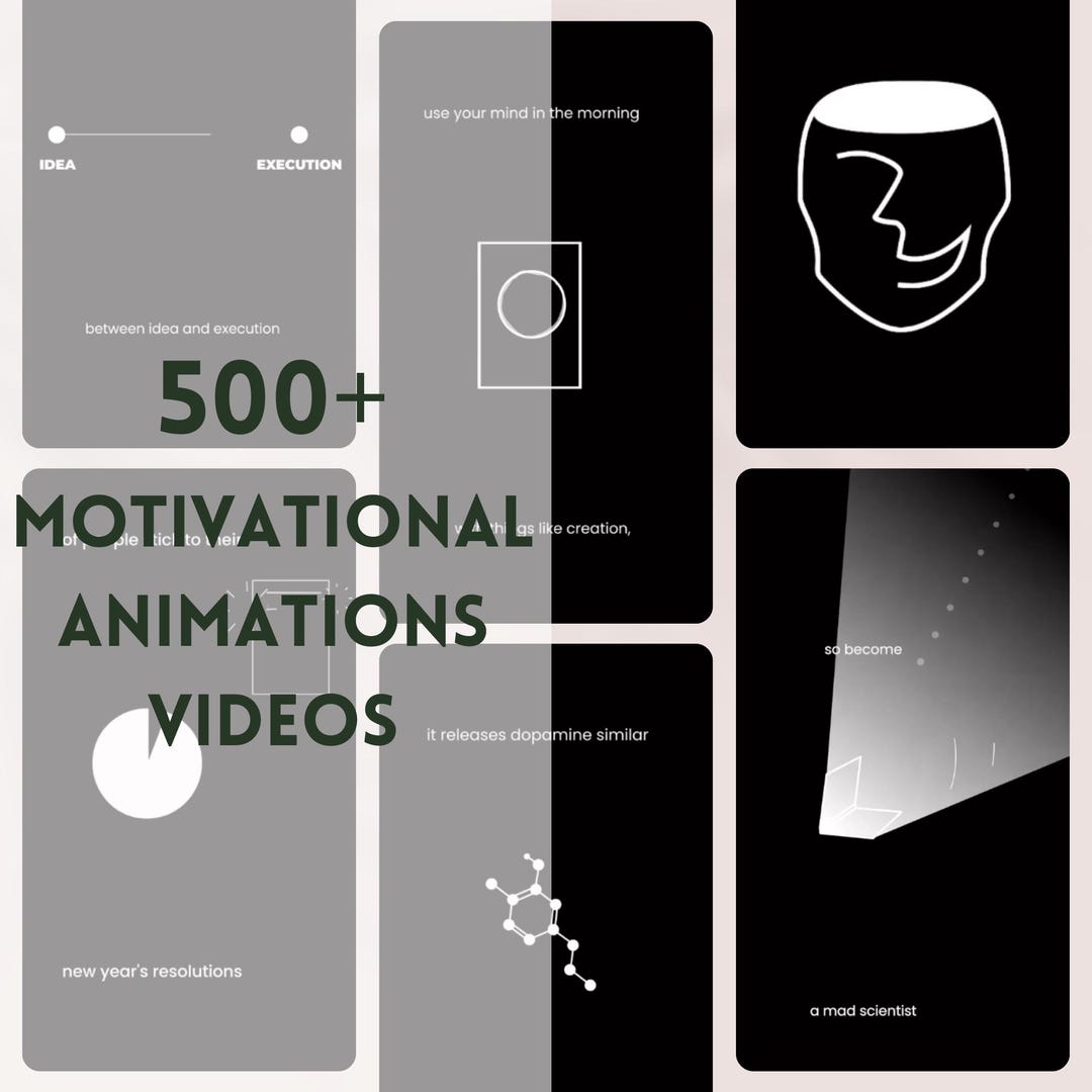 Motivational Animations Videos, Minimalist Visuals Video Bundle ...