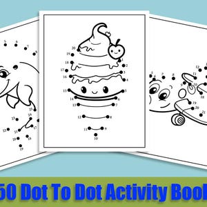 Dot to Dot Activity Book: 50 Printable Coloring Pages (PDF Pattern) - Etsy