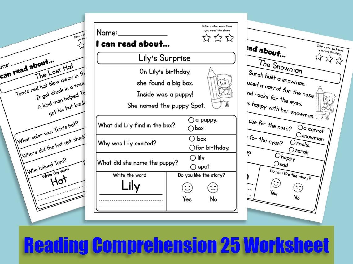 Reading Comprehension Worksheet: Stories With Questions for Grades 1-3 ...