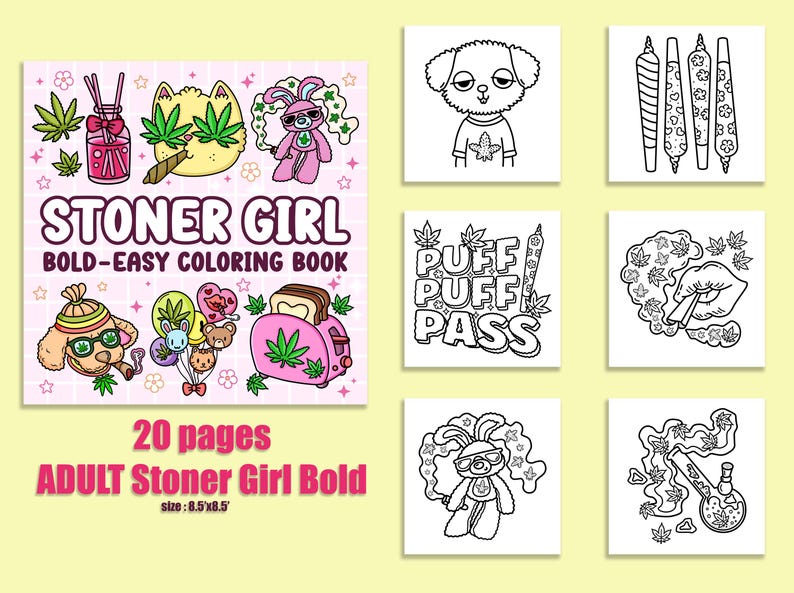 Stoner Girl Chibi Coloring Pages: Fun, Relaxing, and Creative (PDF ...