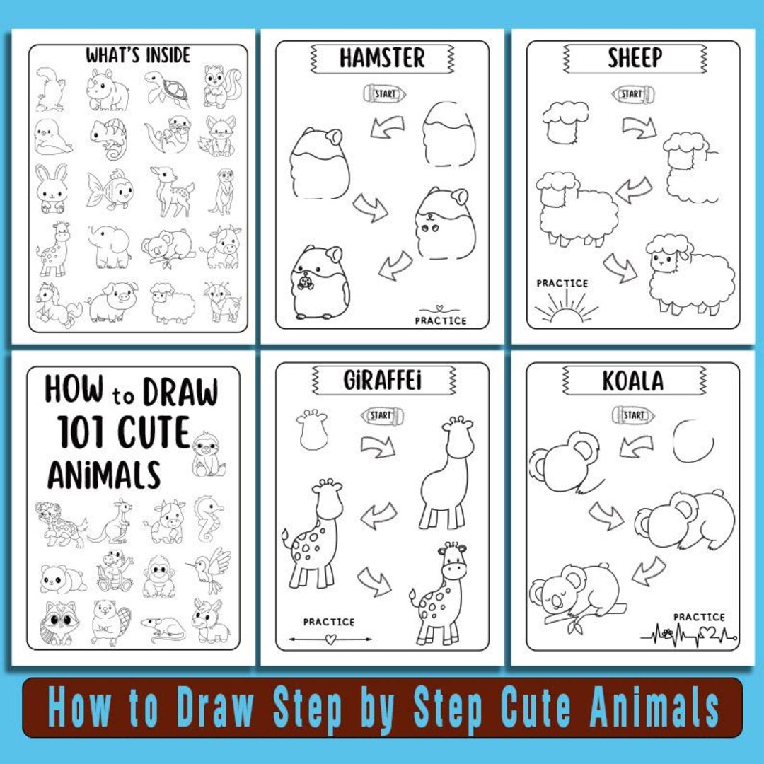 How to Draw an Animal, 100 Animal Step by Step Drawing, Beginners ...