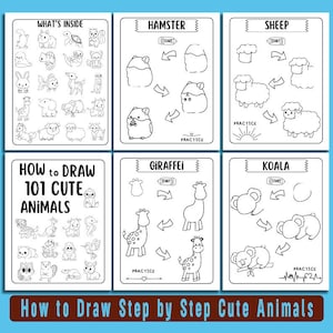 How to Draw an Animal, 100 Animal Step by Step Drawing, Beginners ...