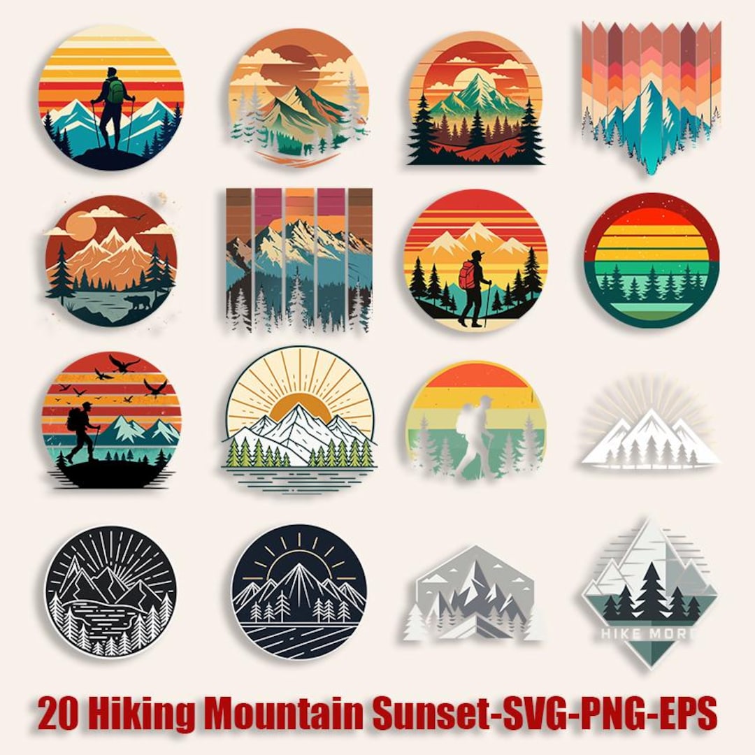 Mountains SVG Bundle, Travel Svg for Mountain Lovers, Mountain Clip Art ...