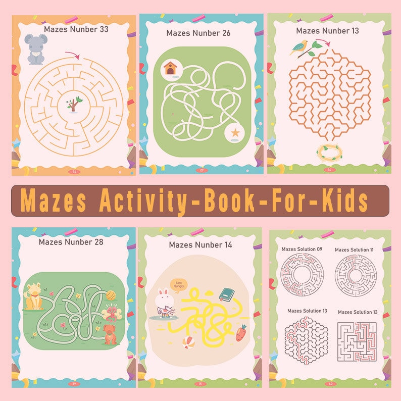 Maze Coloring Book: 55 Printable Kids Activity Pages (PDF) - Etsy