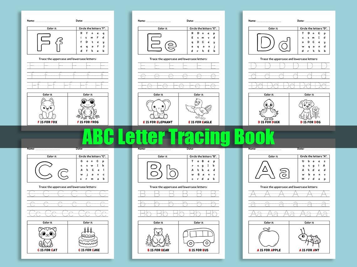 ABC Letter Tracing, Alphabet With Animals, Alphabet Tracing Worksheet ...