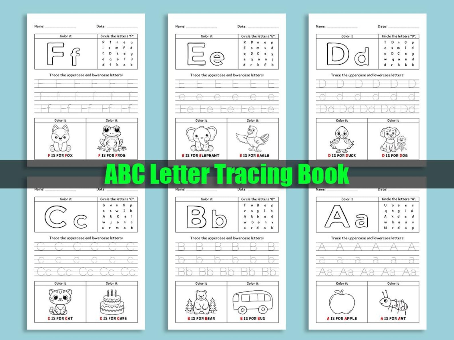 ABC Letter Tracing, Alphabet With Animals, Alphabet Tracing Worksheet ...