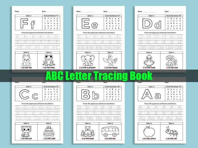 ABC Letter Tracing, Alphabet With Animals, Alphabet Tracing Worksheet ...