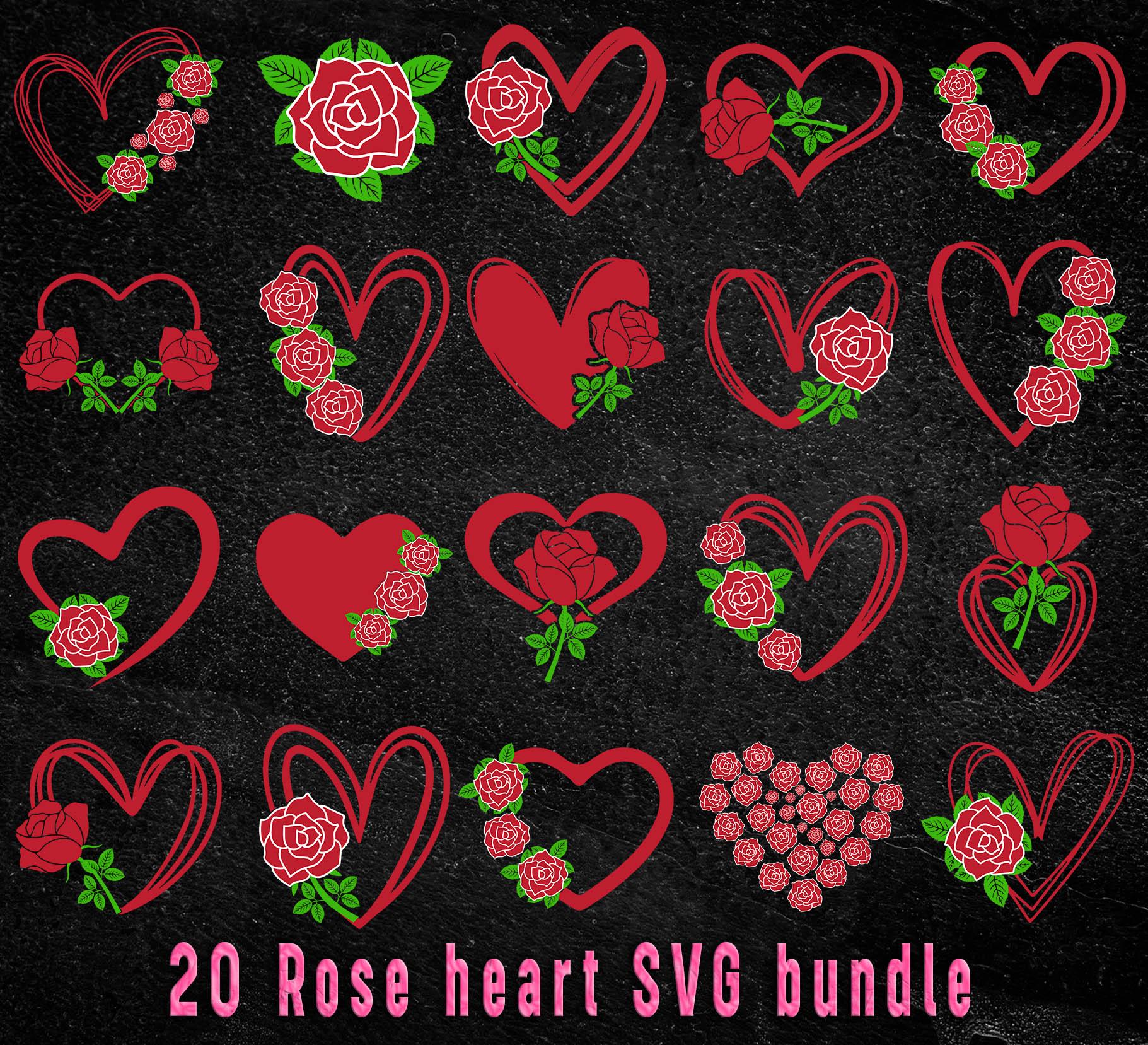 Retro Rose Heart SVG Bundle Valentine's Day Red Heart Svg Red Heart Png ...