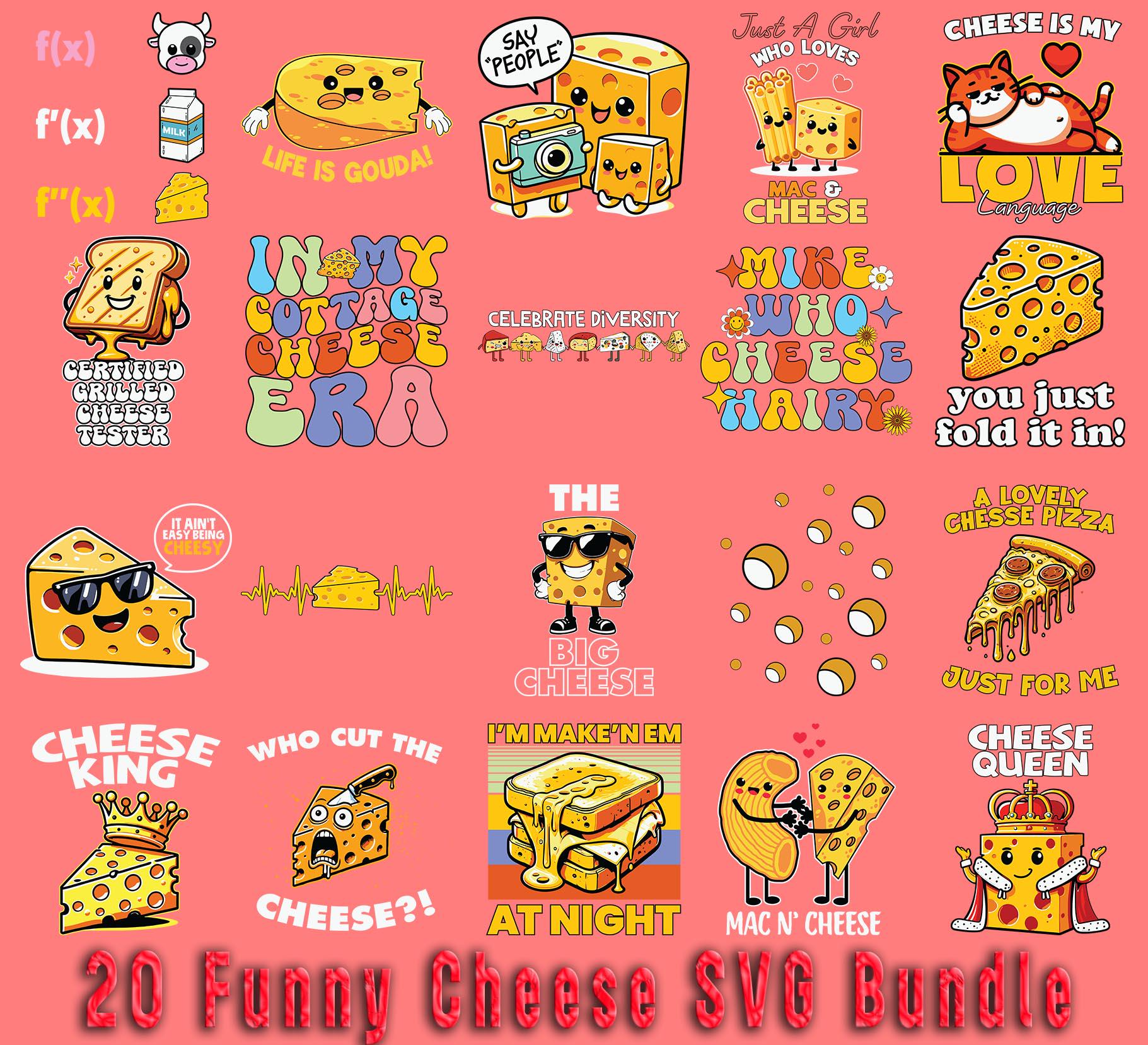 Funny Cheese SVG Bundle, Clipart, Cut Files (digital Download) - Etsy