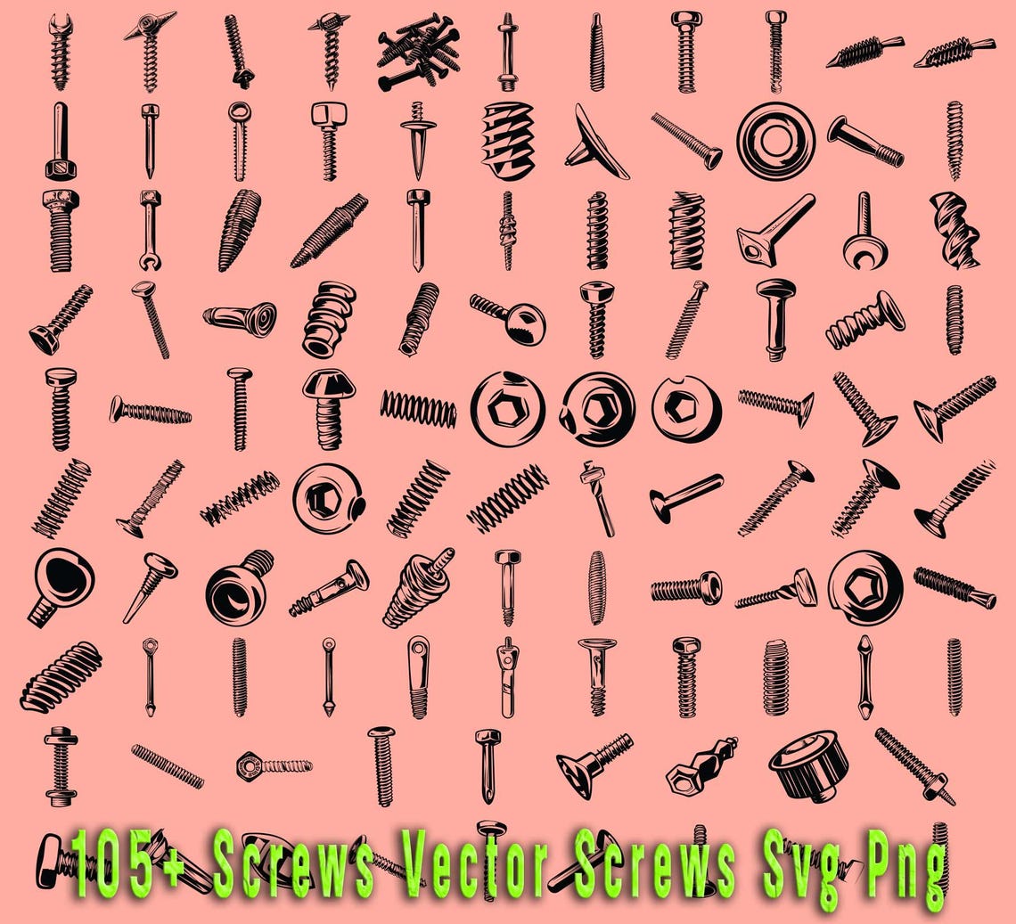 Screw Set Svg, Bolts and Screws Svg, Screw Silhouette, Screw Cut File ...