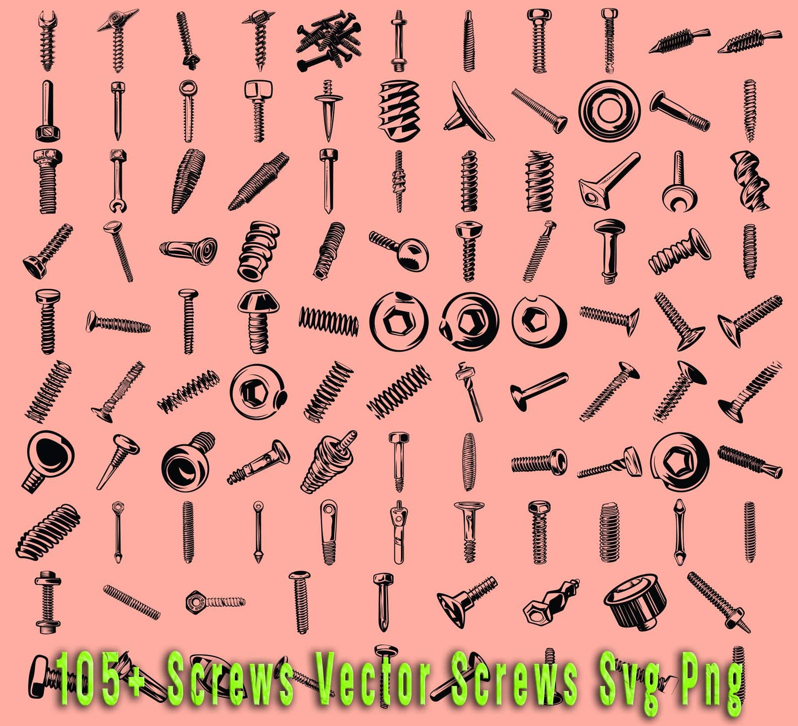 Screw Set Svg, Bolts and Screws Svg, Screw Silhouette, Screw Cut File ...