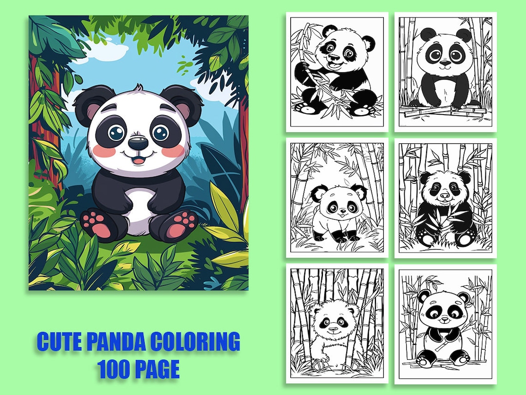 Panda Coloring Page for Kids and Adults Birthday Party Activity ...