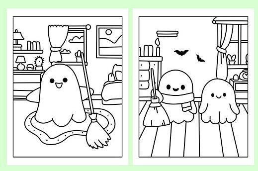 Cozy Cute Ghost: Adorable Creepy Creatures in Cozy Ghost Aesthetic ...
