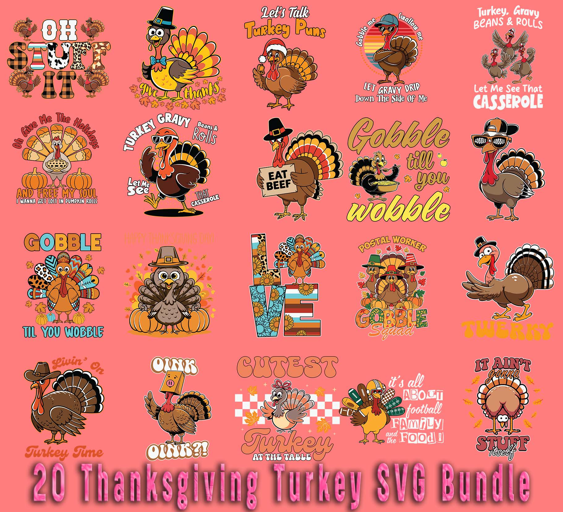 Thanksgiving Turkey SVG Bundle: Fall Designs (digital Download) - Etsy