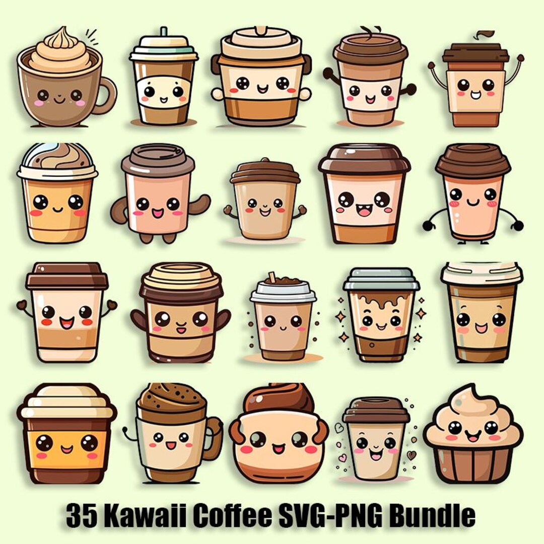 Kawaii Coffee Clipart, Cute Coffee Clipart, Cute Drinks Clipart, Cute ...