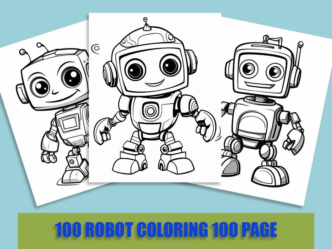 Robot Coloring Pages, Robt SVG, Robot Coloring Book, Robot Drawing ...