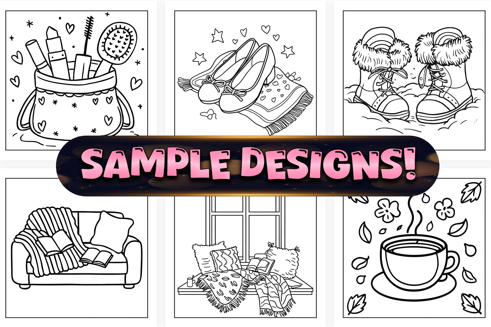 Bold Easy Girl Coloring Pages Set One 100 Pages Cozy Adorable Creepy ...