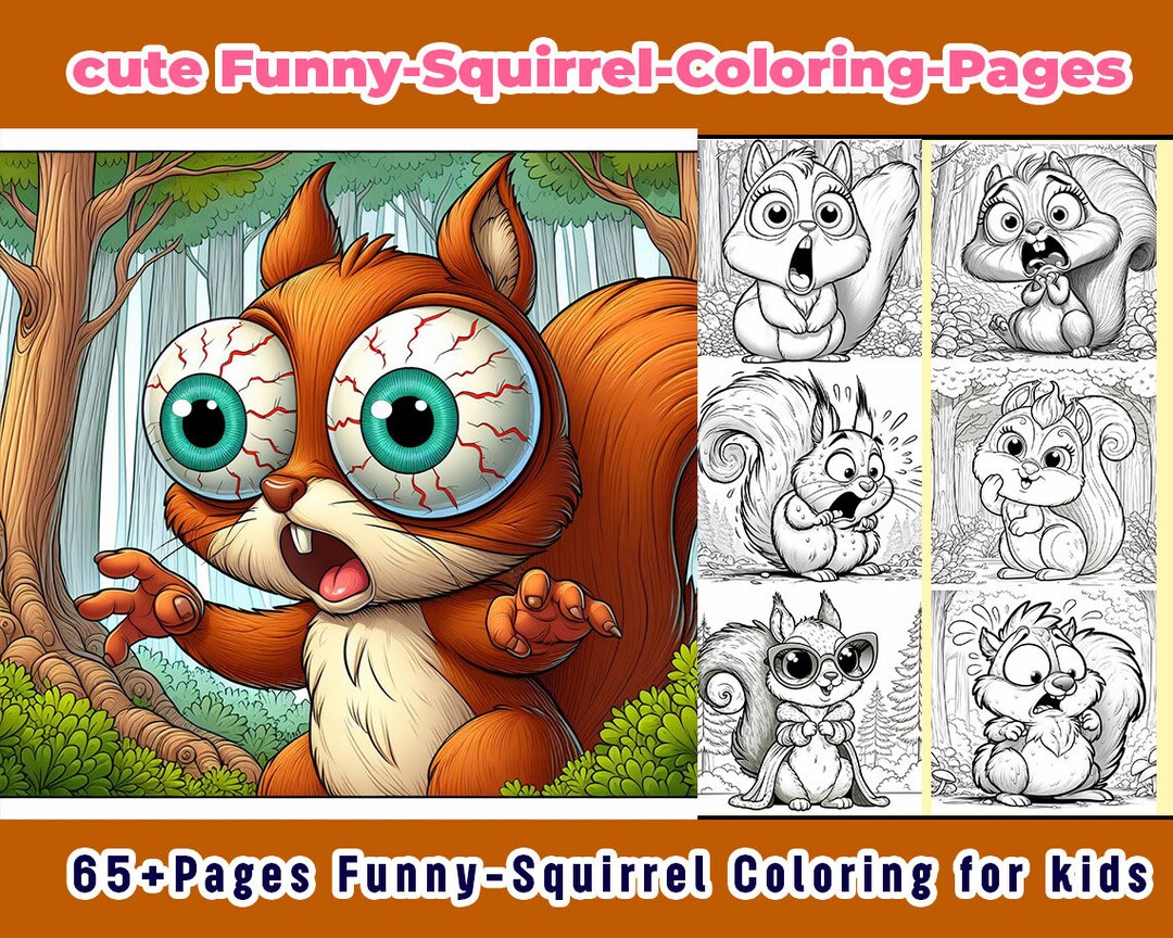 Funny Squirrel Coloring Pages: 60+ Printable Doodles (digital Download ...