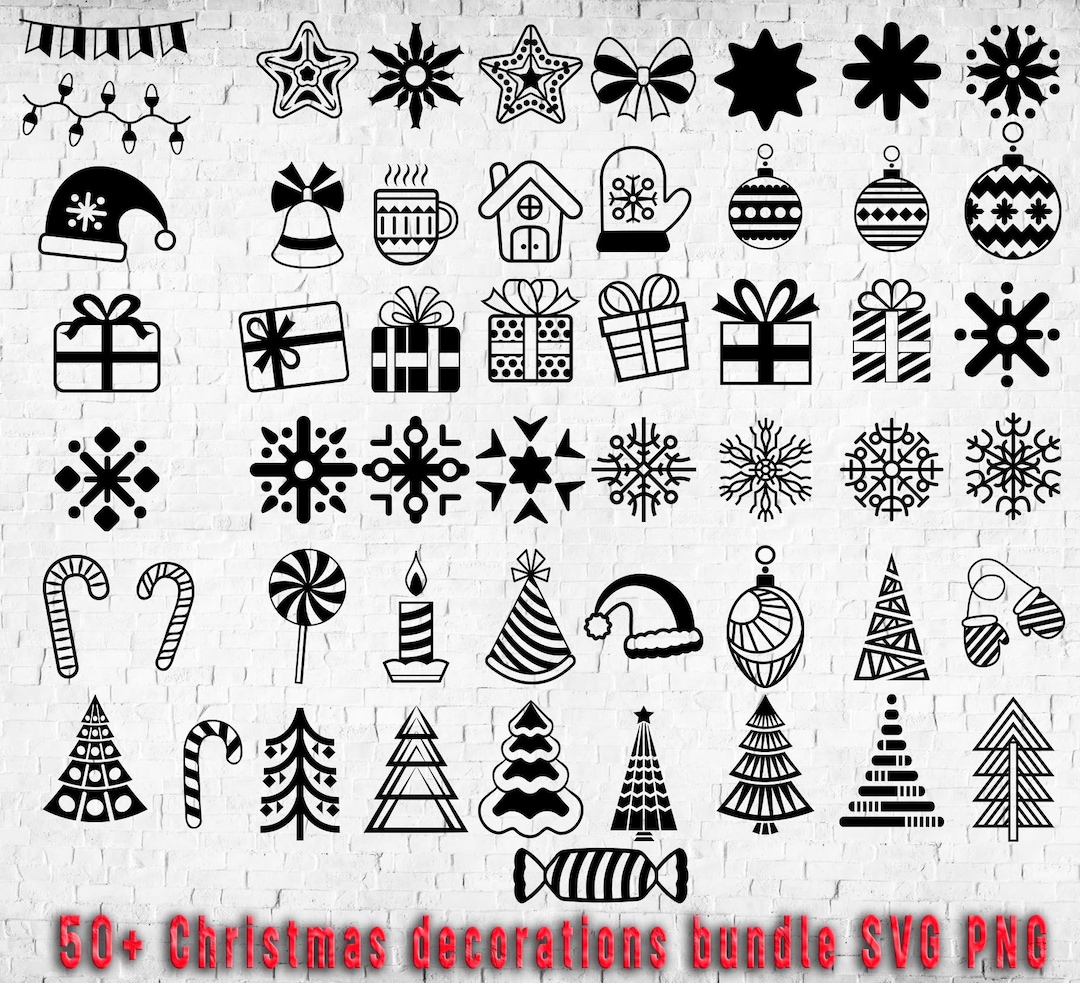 Christmas Decorations Svg Bundle for Cut File,christmas Tree,ornaments ...