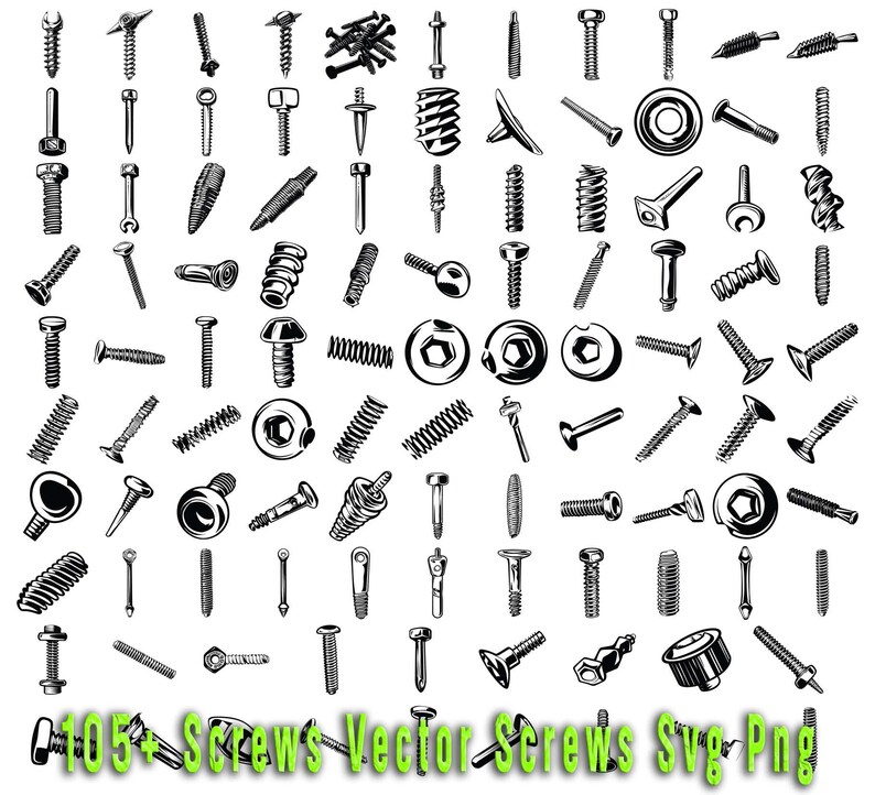 Screw Set Svg, Bolts and Screws Svg, Screw Silhouette, Screw Cut File ...
