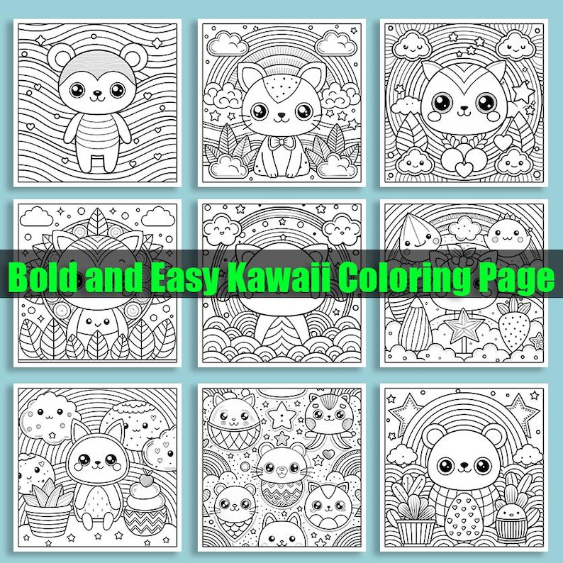 Bold and Easy Coloring Pages, Minimalist Boho Art, Simple Line Art ...