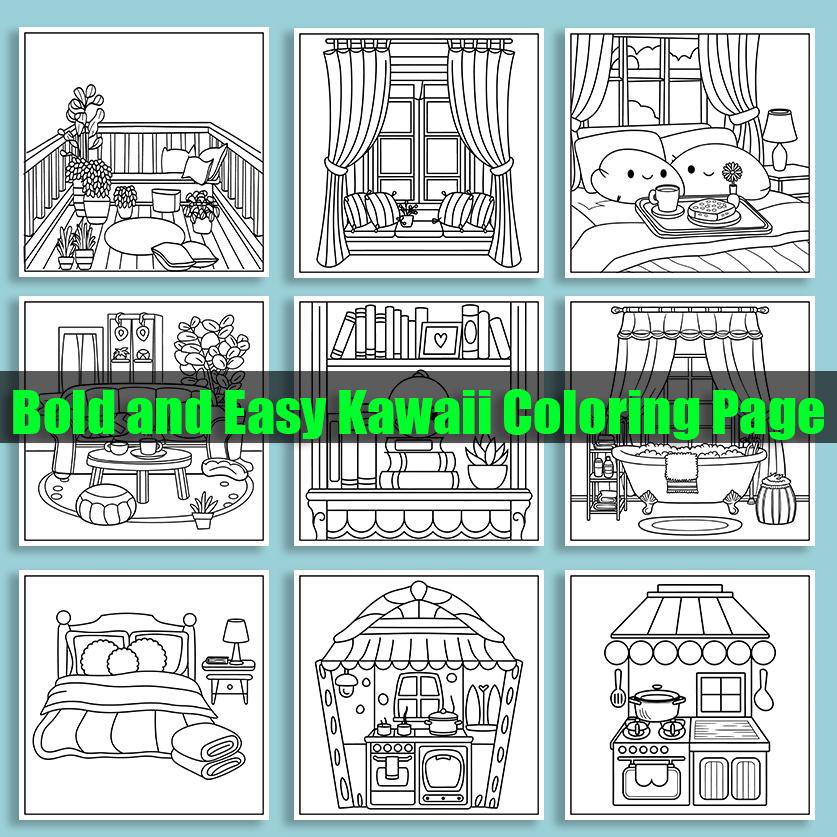 Hygge Place Coloring, Cozy Moments Coloring Pages, Bold and Easy ...