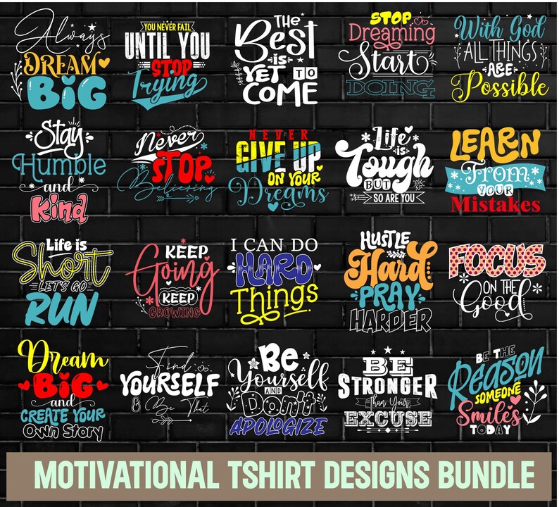 Motivational SVG Bundle: Positive Quotes, Affirmations (digital ...