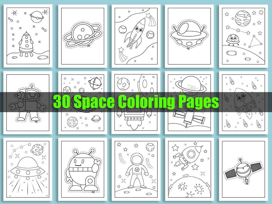 Space Coloring Pages, Astronaut Rocket Activity Book, Space Activity ...