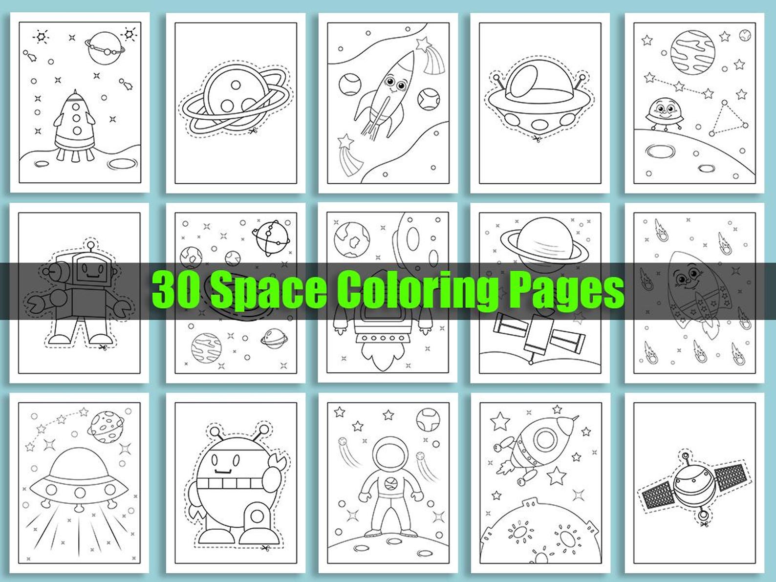 Space Coloring Pages, Astronaut Rocket Activity Book, Space Activity ...