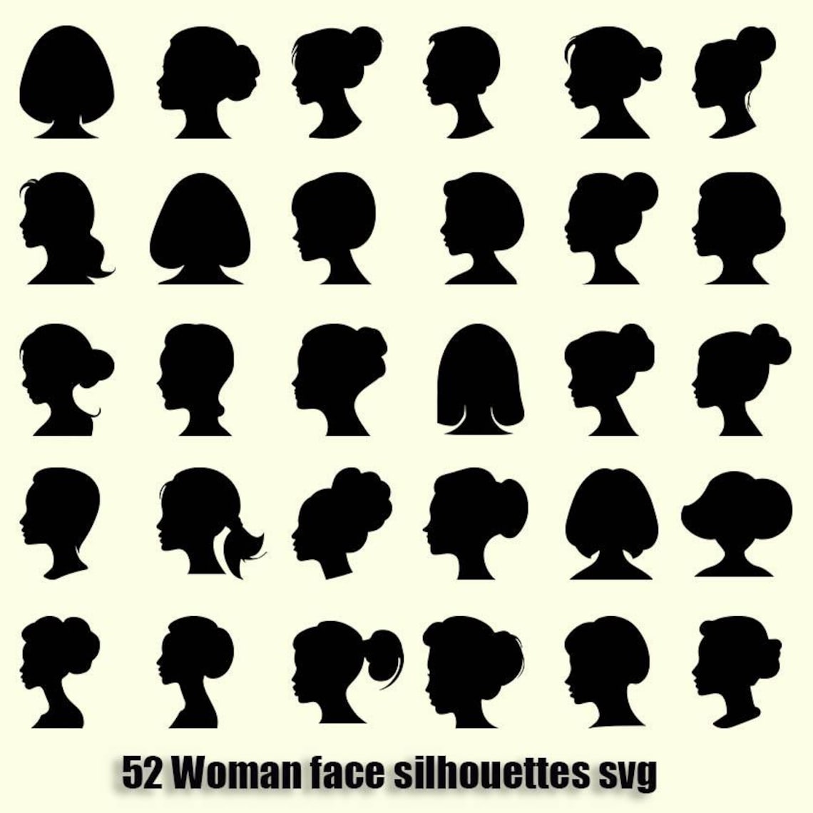 Woman Face SVG, Beautiful Face Svg, Woman Silhouette, Girl Face Svg ...