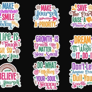 Motivational Quote Stickers: Positive Affirmations, Self Love (digital ...