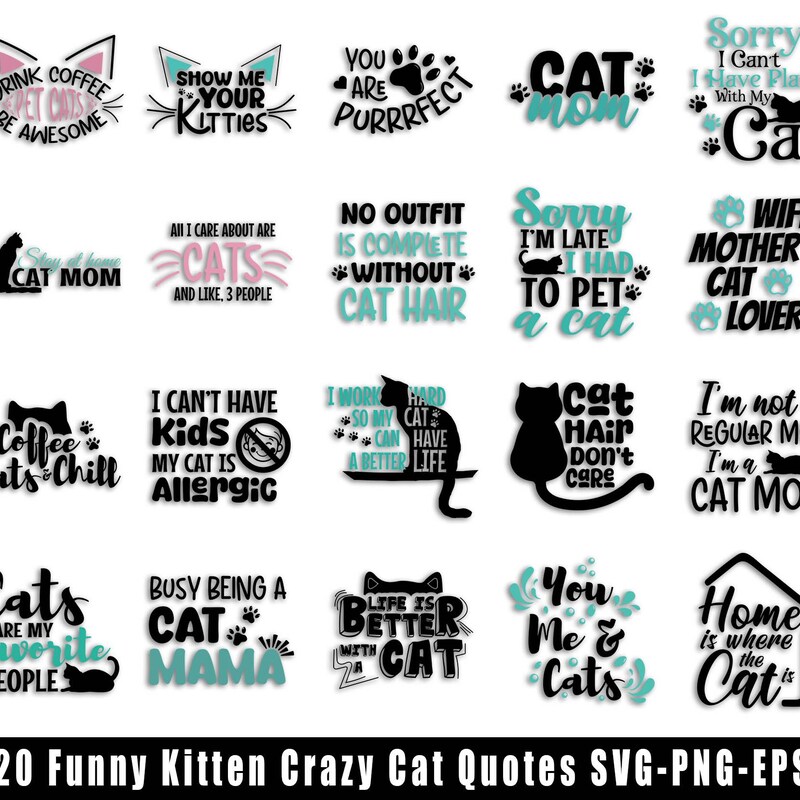 Cat Quotes Svg - Etsy
