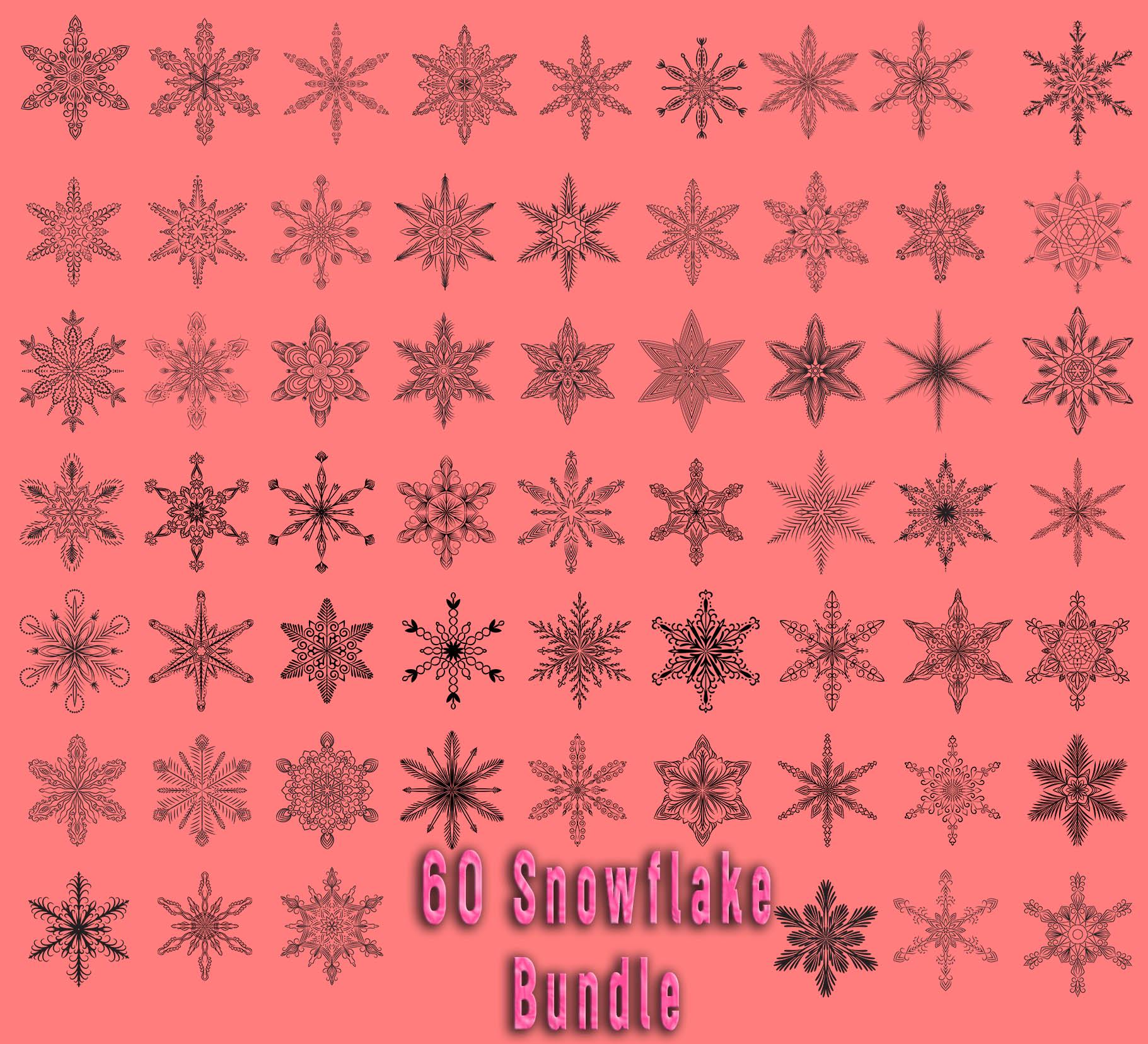 Snowflake SVG Bundle, Snowflakes for Digital Download, Winter SVG ...