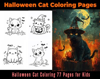 Cat Coloring Pages for Halloween Halloween Printable Coloring Pages for ...