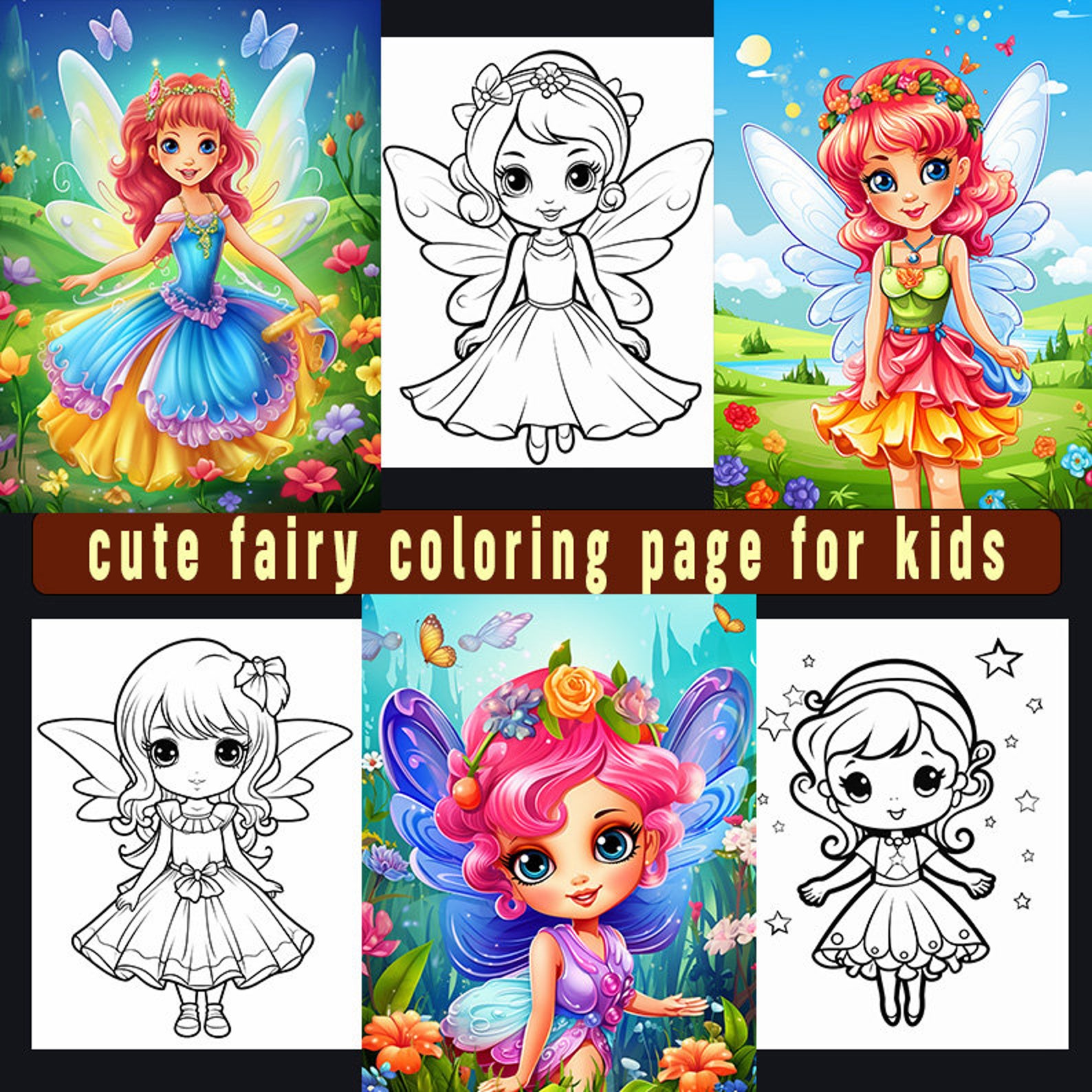 Fairy Coloring Pages, Beautiful Fairies to Color for Children & Adults ...