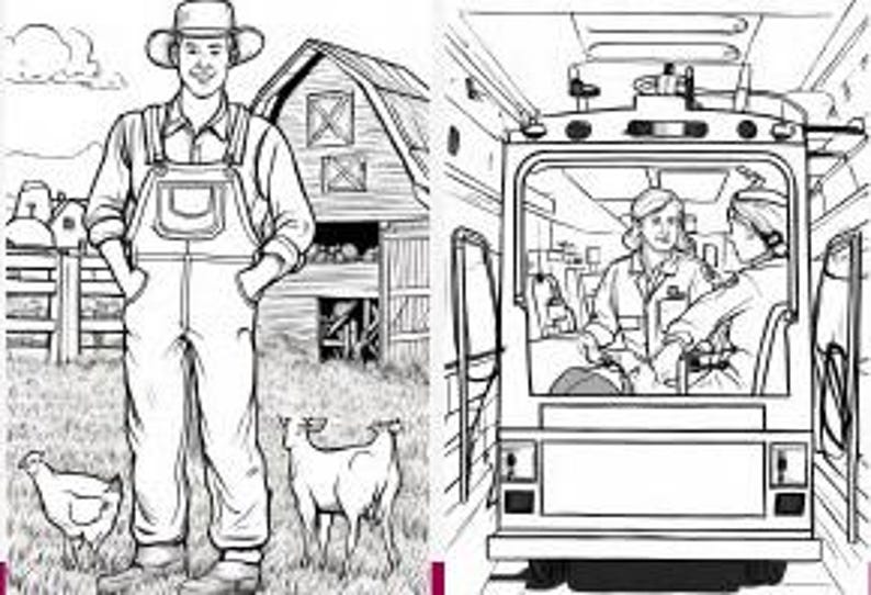 16 Community Helpers Coloring Pages: Career Day Activity (PDF Pattern ...