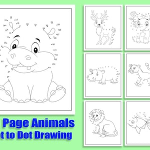 Animals Coloring Page, Animal Dot to Dot Drawing, Dot to Dot Drawing ...