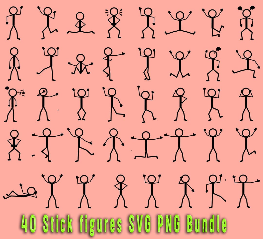 Stick Figures SVG: School Children Clipart Bundle (digital Download) - Etsy