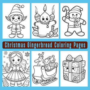 Kids Christmas Gingerbrea Coloring Pages, Christmas Activity, 15 ...