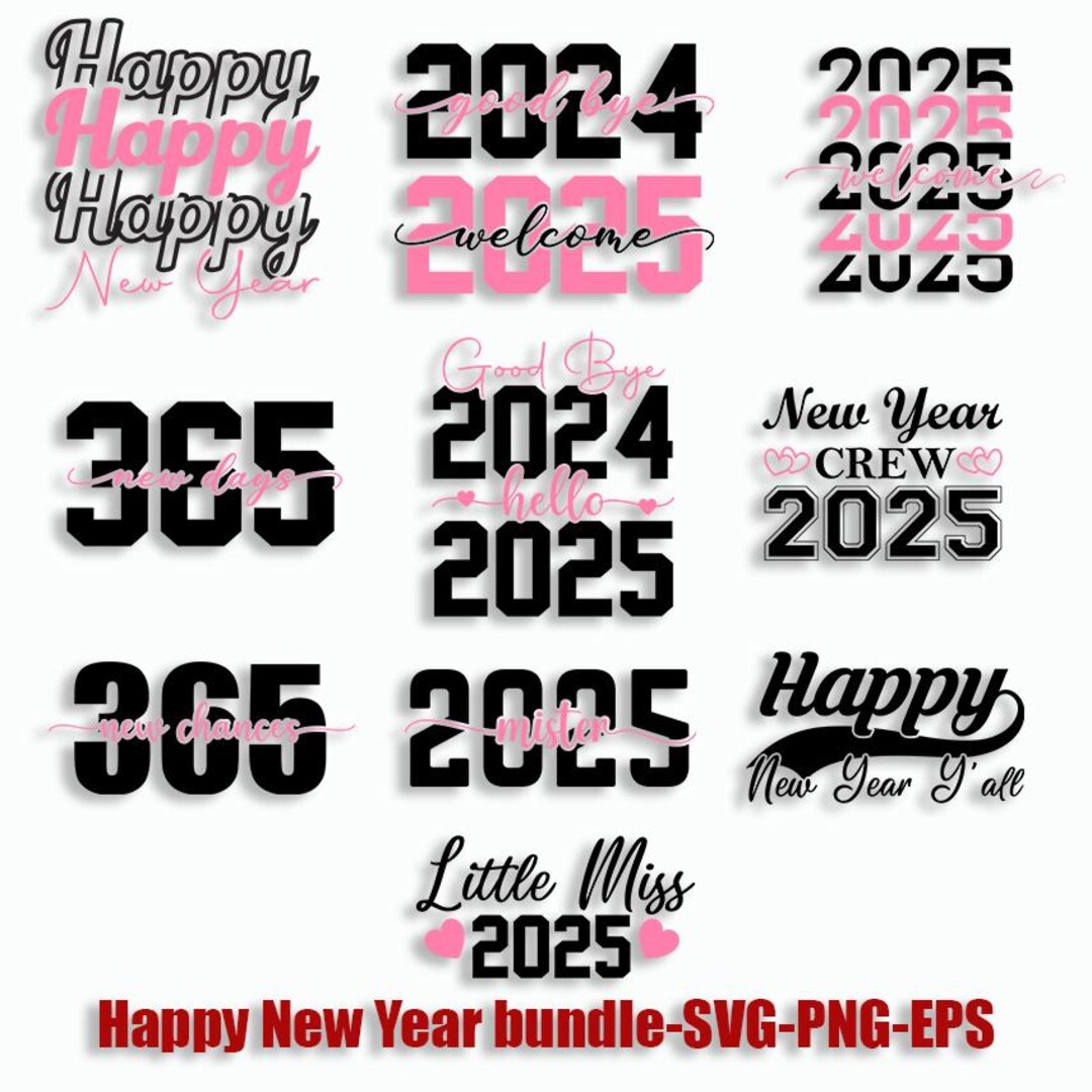 Happy New Year SVG Bundle, New Year SVG, New Year Shirt, New Year ...