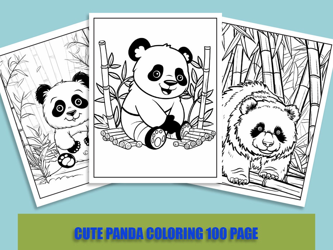 Panda Coloring Page for Kids and Adults Birthday Party Activity ...