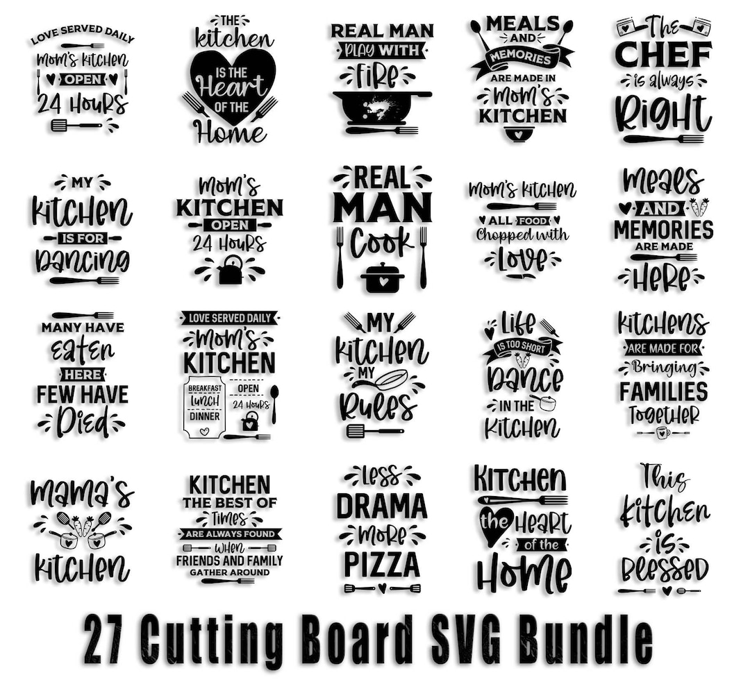Cutting Board Quotes SVG Bundle: Funny Kitchen Designs (digital ...