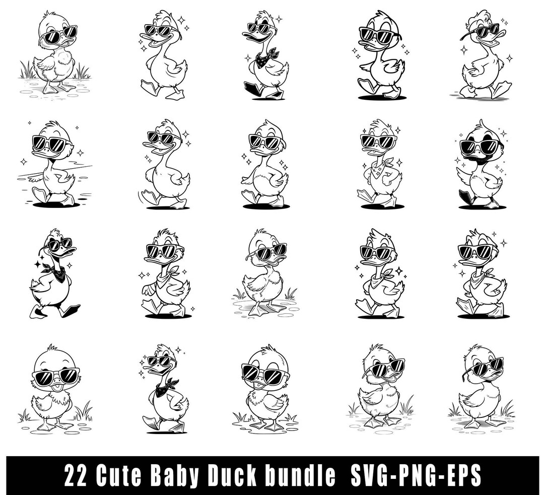Cute Baby Duck Svg Bundle, Cute Duck Svg Bundle, Cute Baby Duck, Cute ...