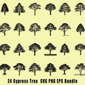 Bald Cypress Tree PNG Bundle | SVG | DXF | Laser Burn | Wood Engrave ...