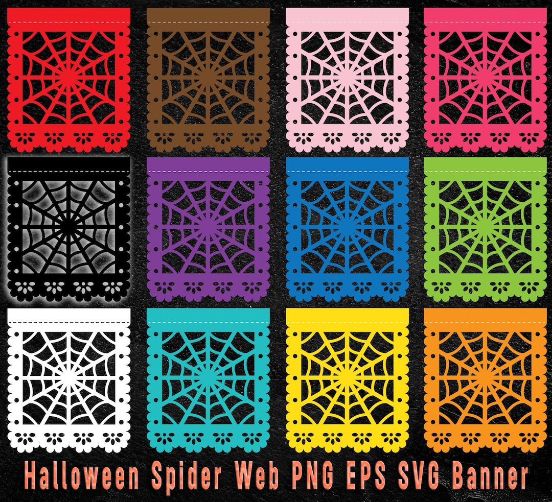 Retro Halloween Spider Web Banner SVG Bundle (digital Download) - Etsy