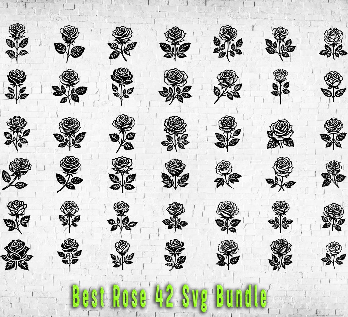 Rose SVG Bundle, ROSES Svg Bundle, Rose Silhouette, Vector Red Roses ...