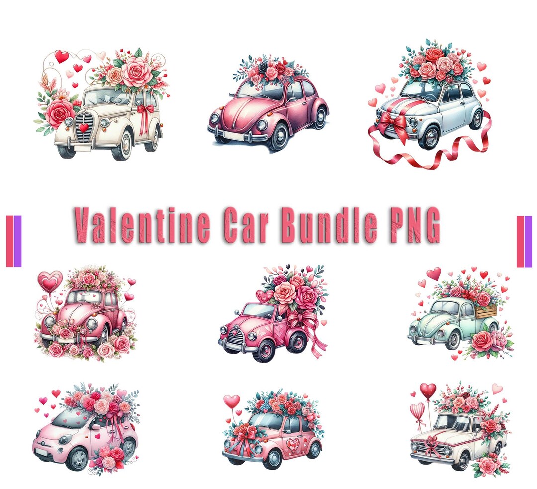 Valentin Car Bundle Png, Valentine's Day Car, Valentine's Day Favor Car ...